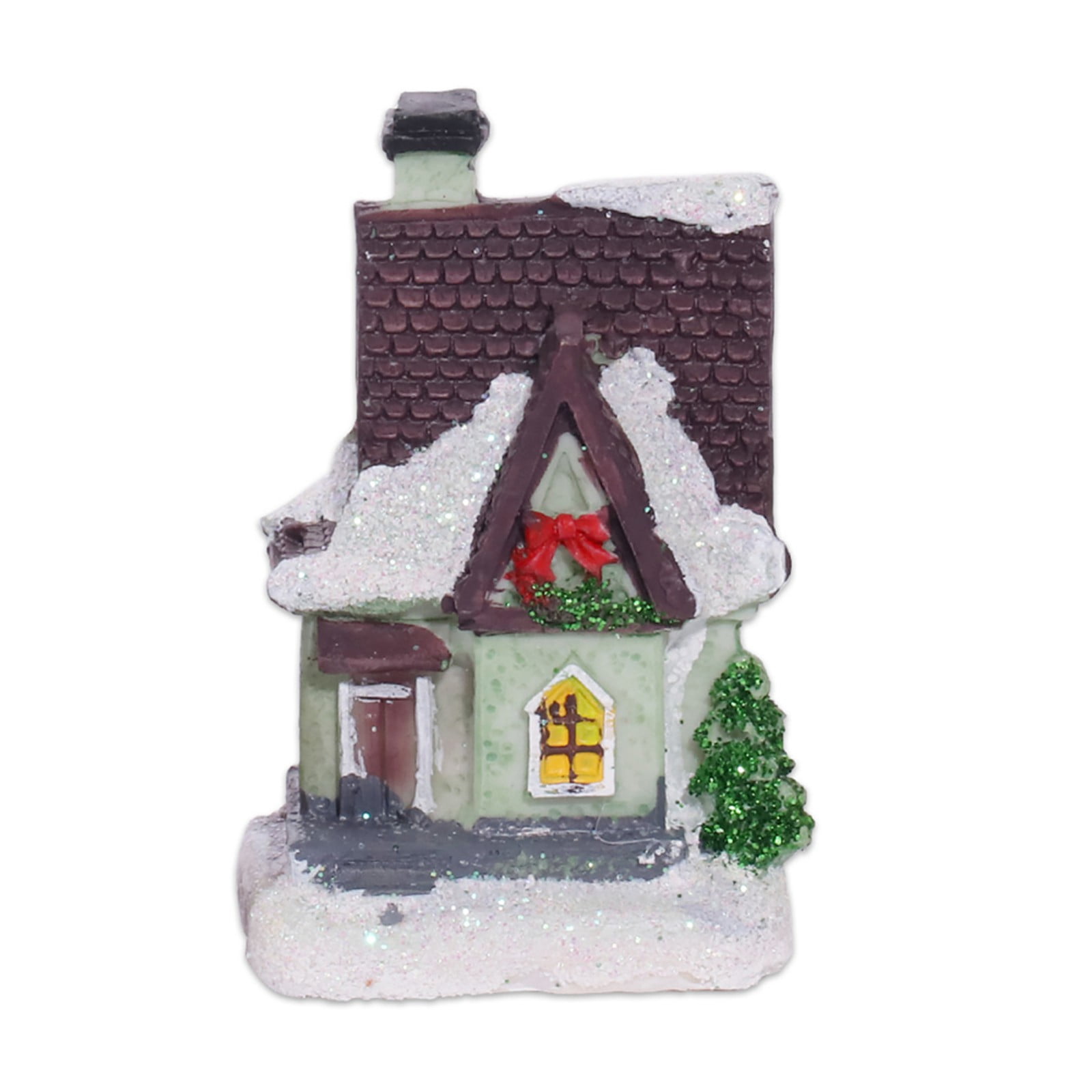 EFINNY Christmas Cottage LED Holiday Light Figurines Resin Lighted ...