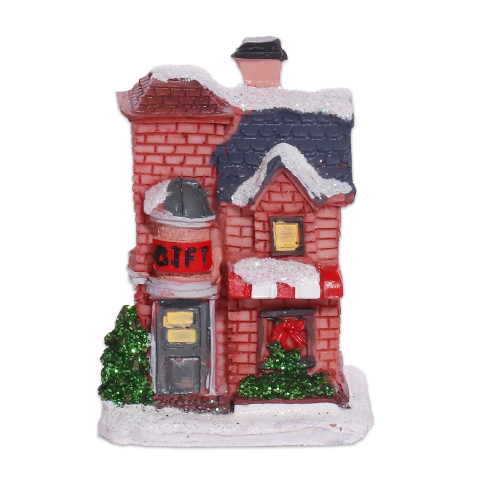 EFINNY Christmas Cottage LED Holiday Light Figurines Resin Lighted ...