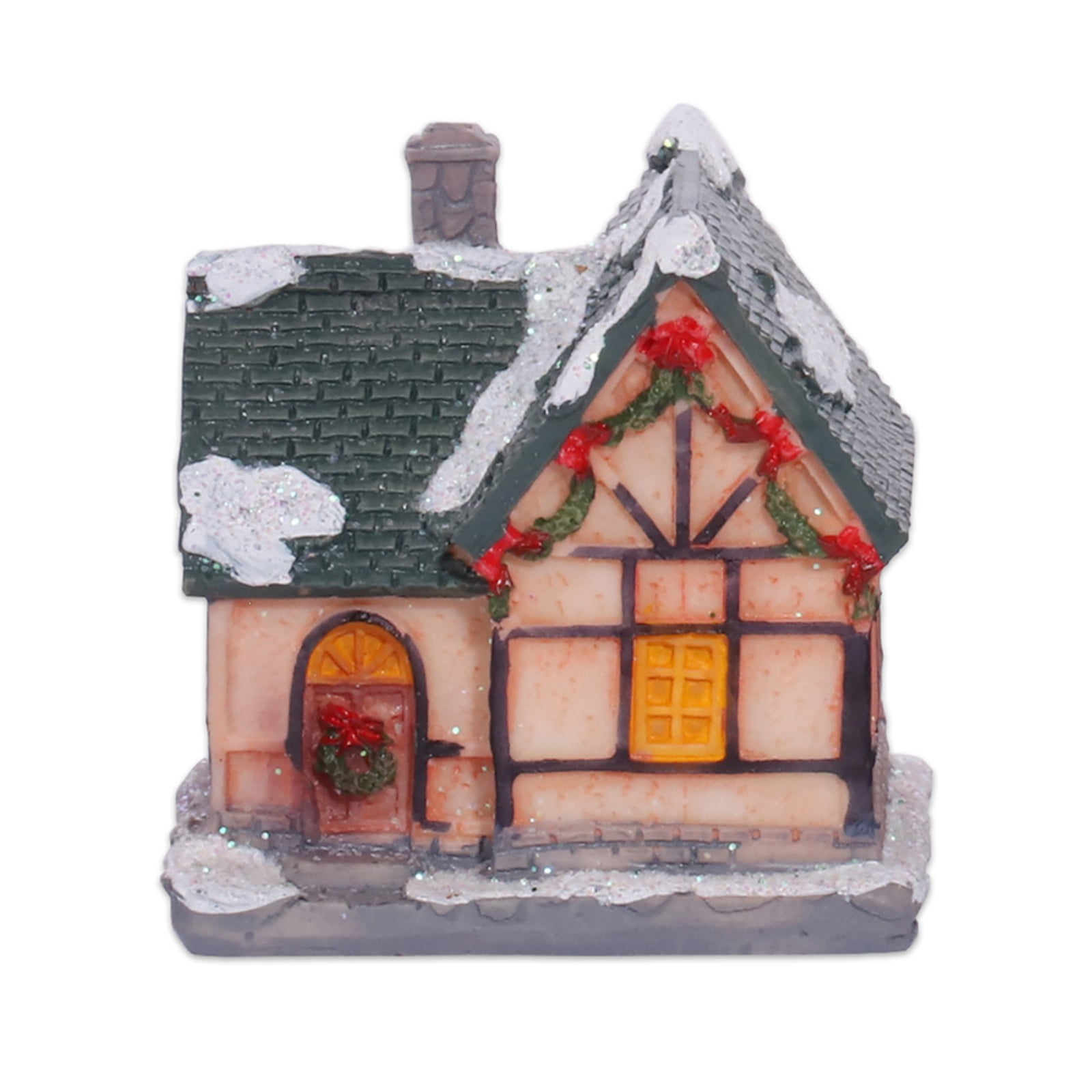 EFINNY Christmas Cottage LED Holiday Light Figurines Resin Lighted ...