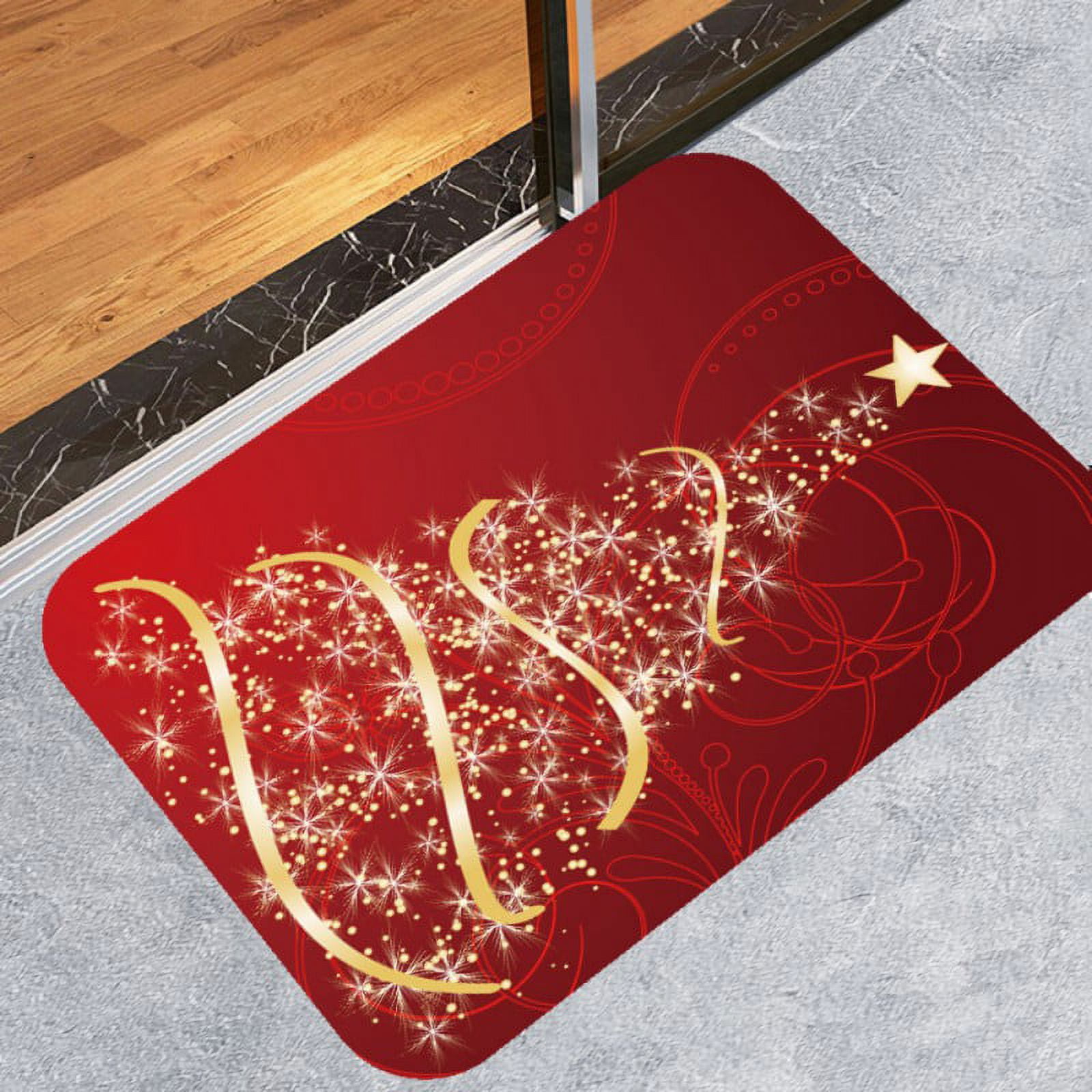 EFINNY Christmas Kitchen Mats Set Cushioned Anti Fatigue Red Kitchen ...