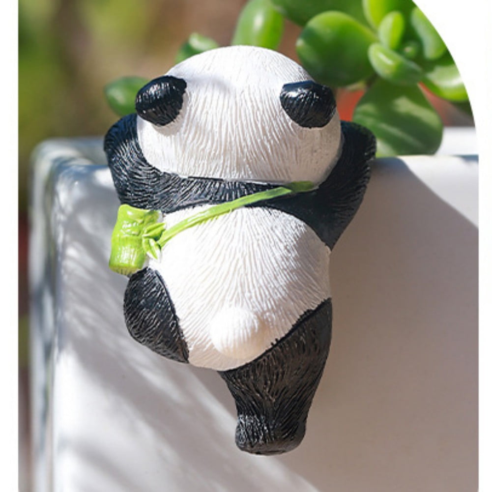 EFINNY Home Gardening Resin Panda Climbing Tank Hanging Ornamens Fish ...