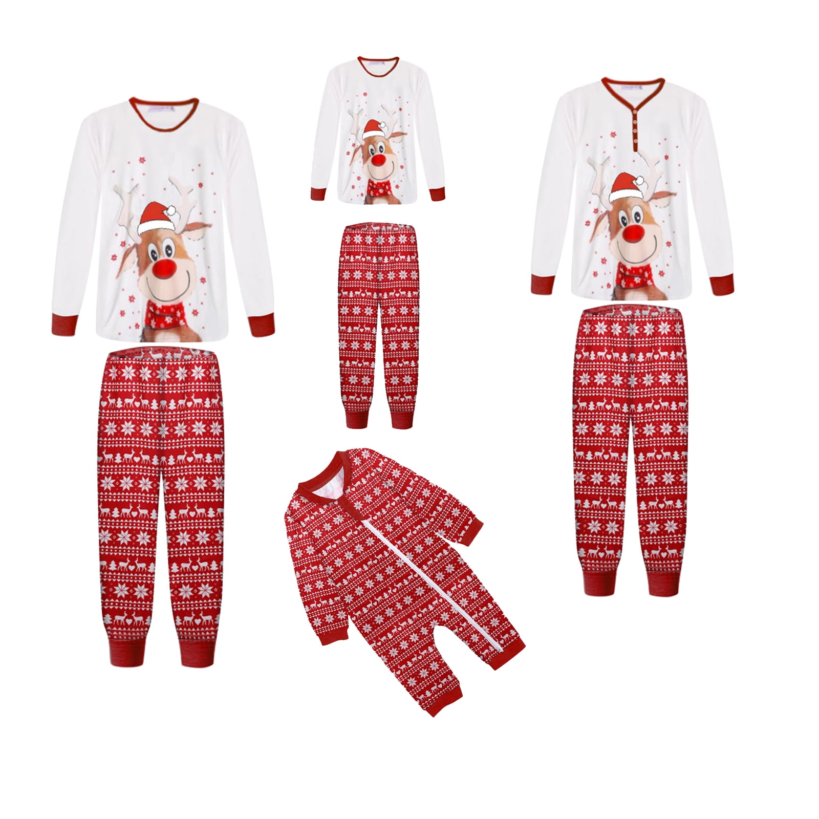 EFINNY Matching Christmas Pajamas For Family,Soft Cute Reindeer Pjs ...