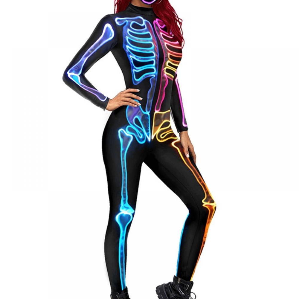 EFINNY Skeleton Fancy-Dress Costume for Women with Comfortable Fabric ...