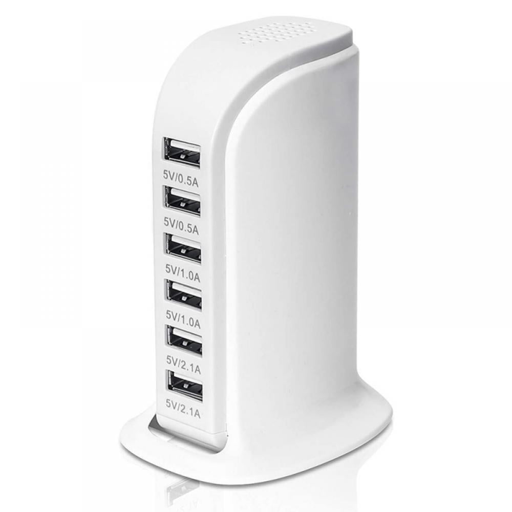 EFINNY USB Tower Power Charger 6-Port Smart Charging Station with Quick ...