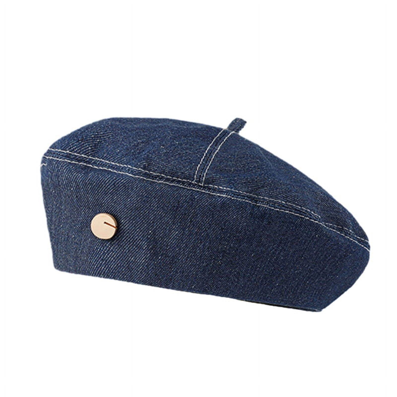 EFINNY Women's Denim Berets Versatile Adjustable Rope With a Small Face ...
