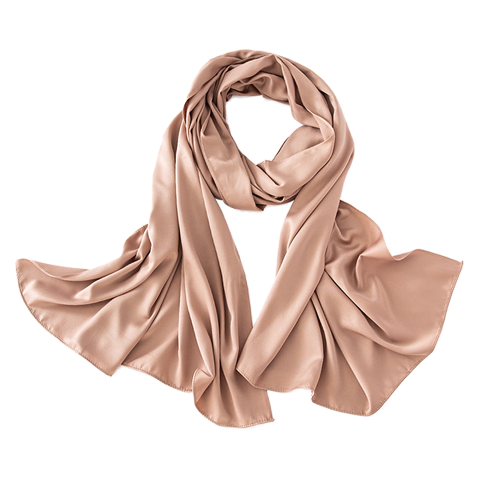 EFINNY Women's Headscarf Leisure Breathable Solid Silk Scarf Neck Shawl ...