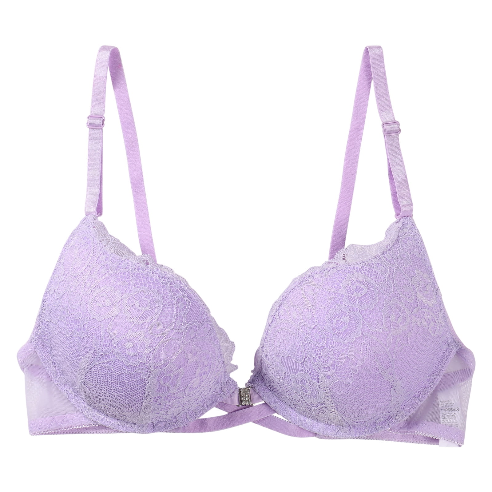 EFINNY Women's Lace Front Button Bra Beautiful Shoulder Strap Folding ...