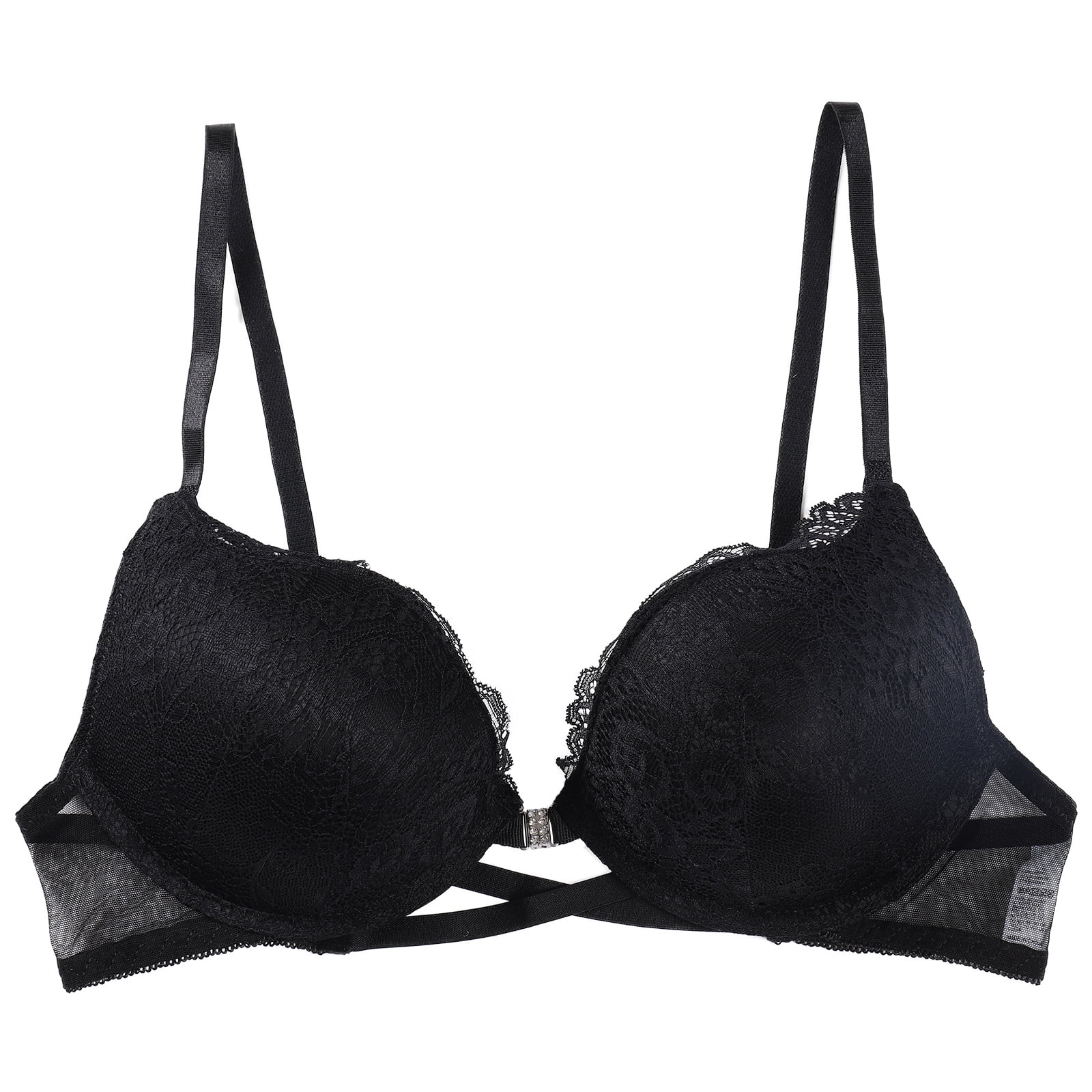 EFINNY Women's Lace Front Button Bra Beautiful Shoulder Strap Folding ...