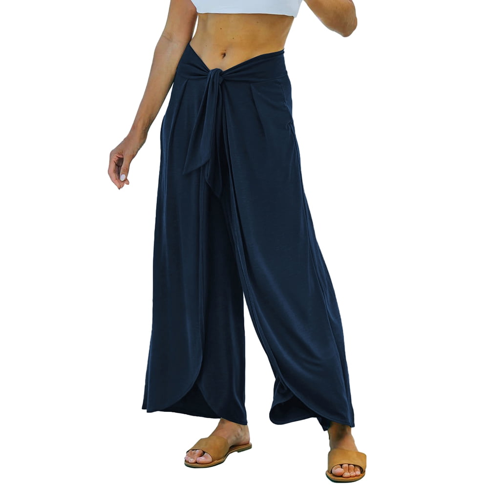 EFINNY Womens Draped Wide Leg Pants Sagging Wide Leg Design Strap Wide ...