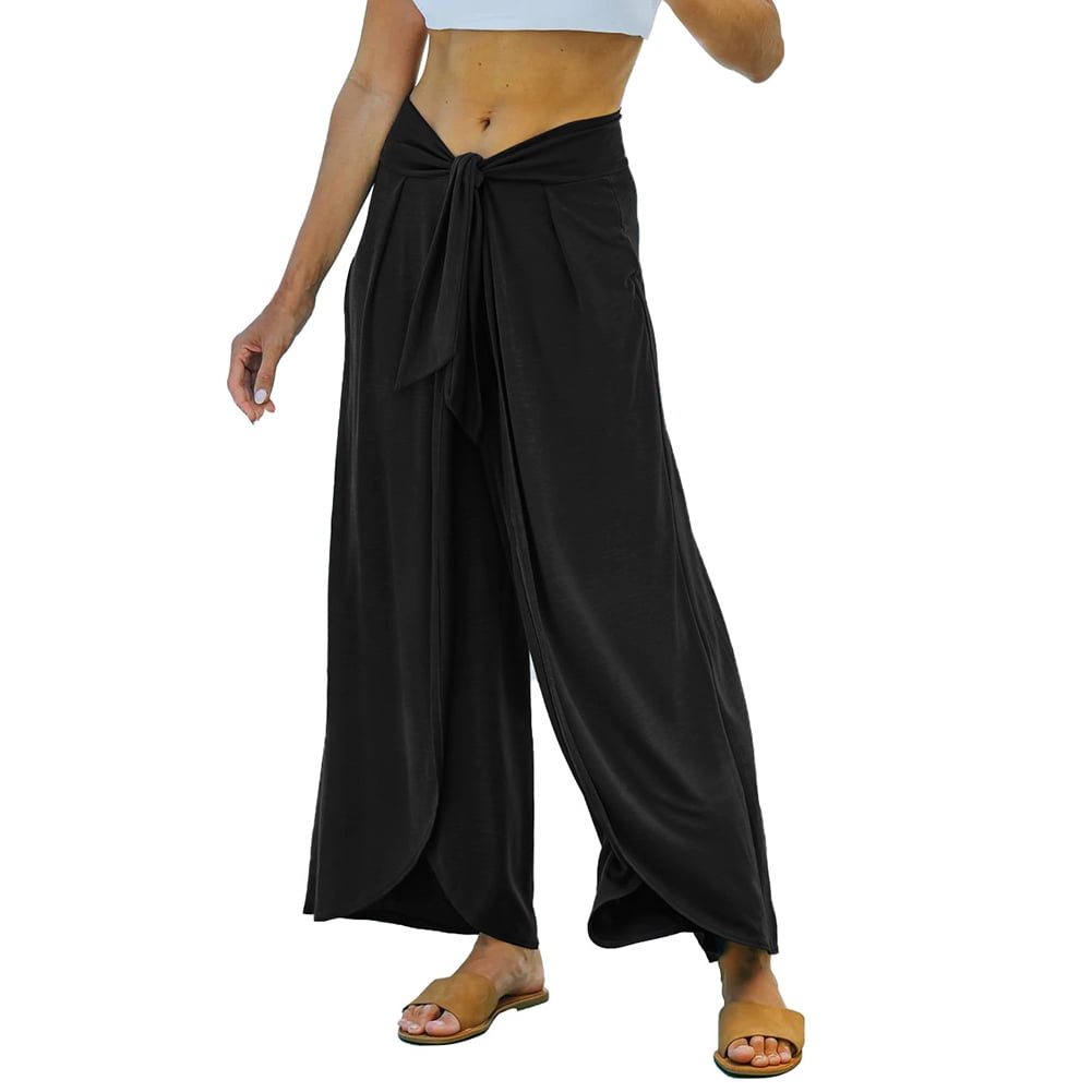 EFINNY Womens Draped Wide Leg Pants Sagging Wide Leg Design Strap Wide ...