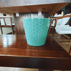 EFISPSS 5 inch Transforming Teal Ceramic Plant Pots with Drainage Holes ...