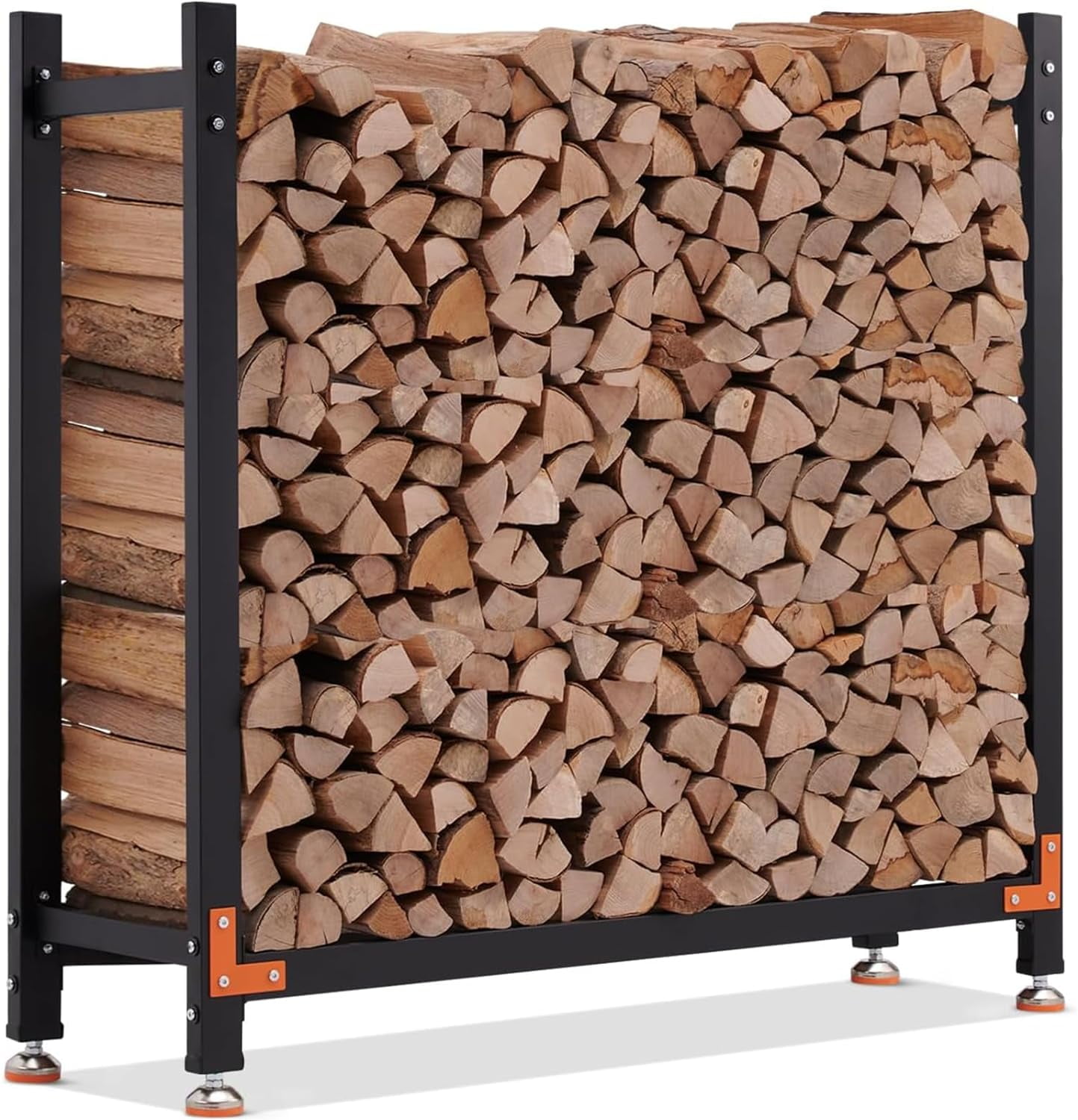EFURDEN 2ft Firewood Rack, Heavy Duty Wood Rack with 4 Reinforced Metal ...