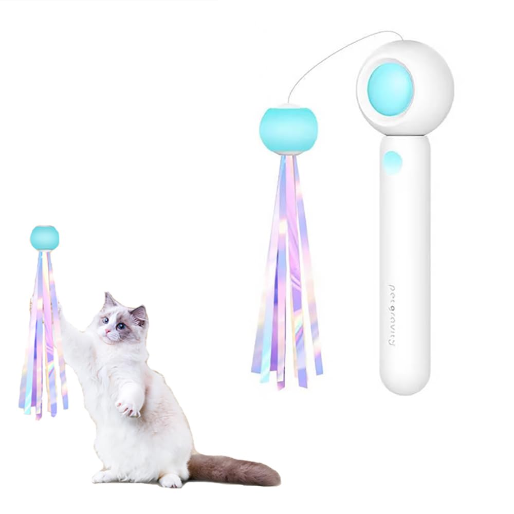 EFYUE Cat Wand Toy Interactive Cat Toy Funny Cat Toys Retractable Cat ...