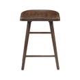 EGBHDSFT Brown Finish Counter Height Stools Set of 2 - Saddle Seat Wood ...