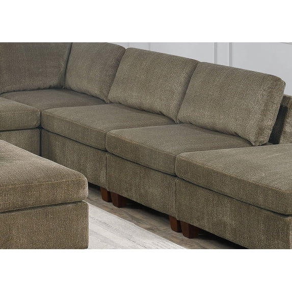 EGBHDSFT Tan Chenille Modular Armless Corner Wedge Sofa Chair - Walmart.com