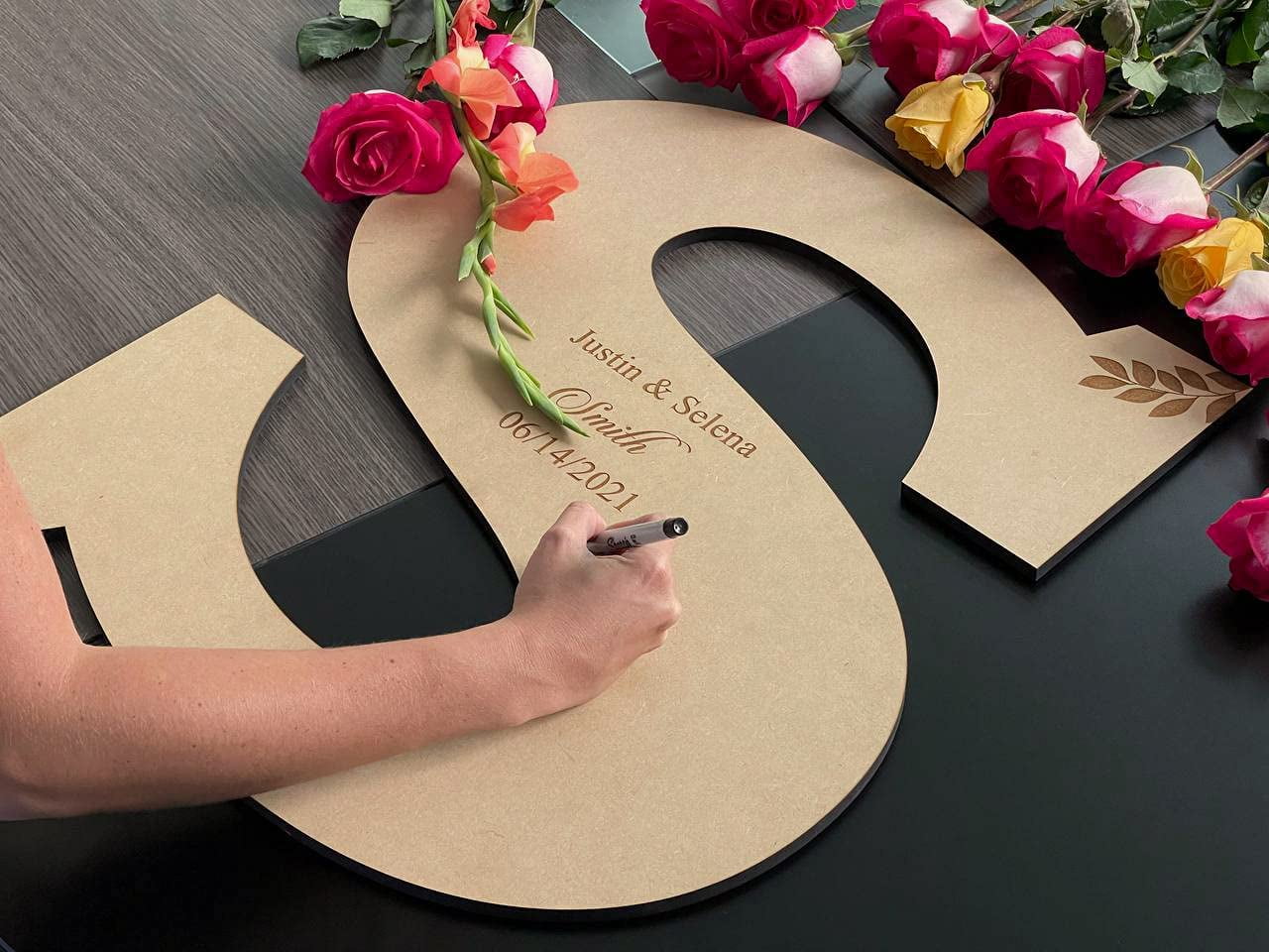 EGD Wood Letter for Wedding Guestbook or Wall Decor - 16" Heigth (A to ...