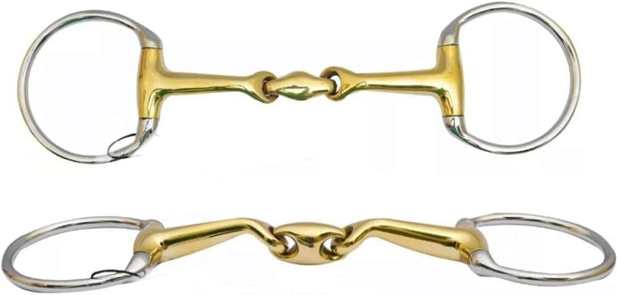EGGBUTT Horse Verbindend Bit Snafflle Double Jointed Lozenge Fat with German Silver & Steel ...