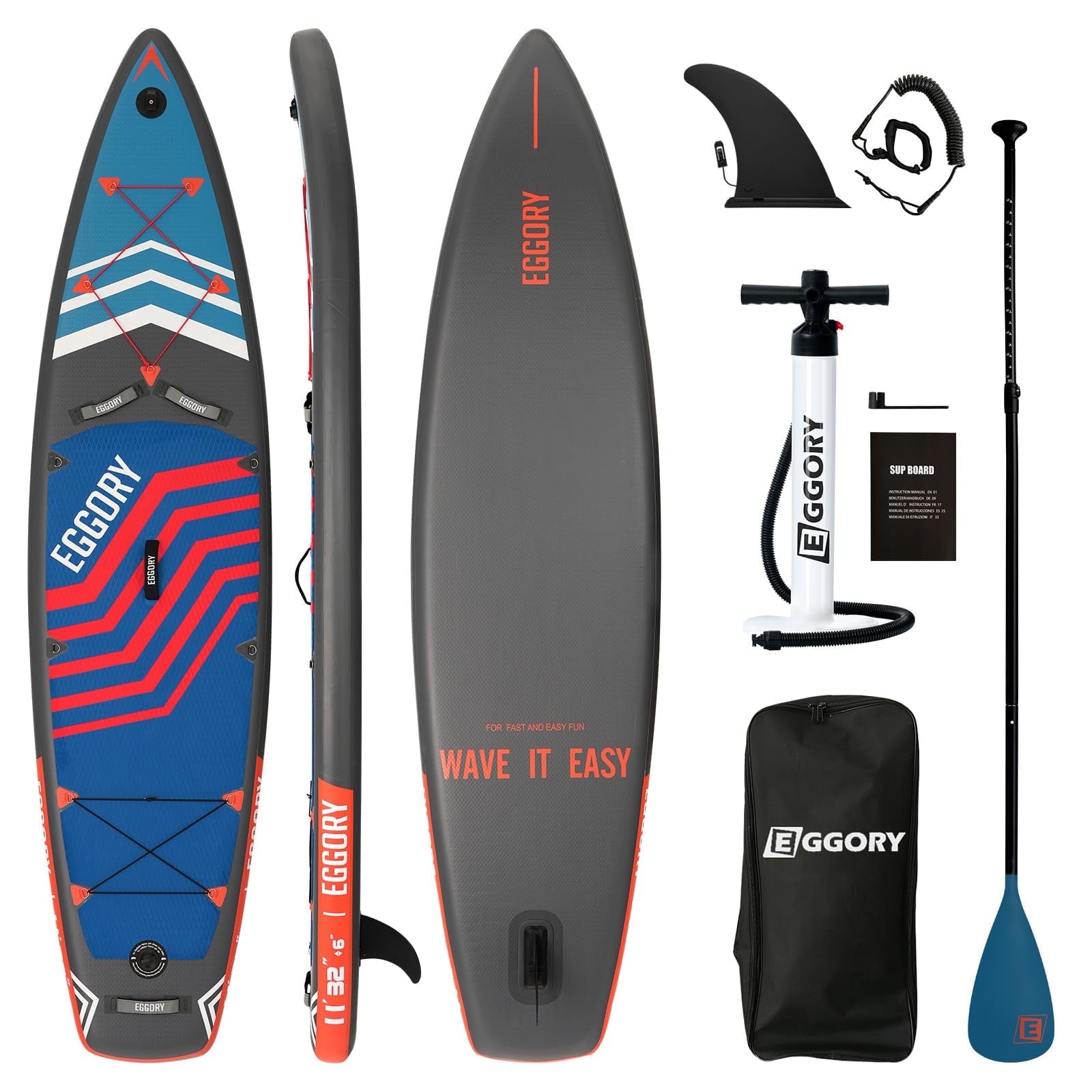 EGGORY Inflatable Stand up Paddle Board 11ft Fishing Paddle Board Wide ...