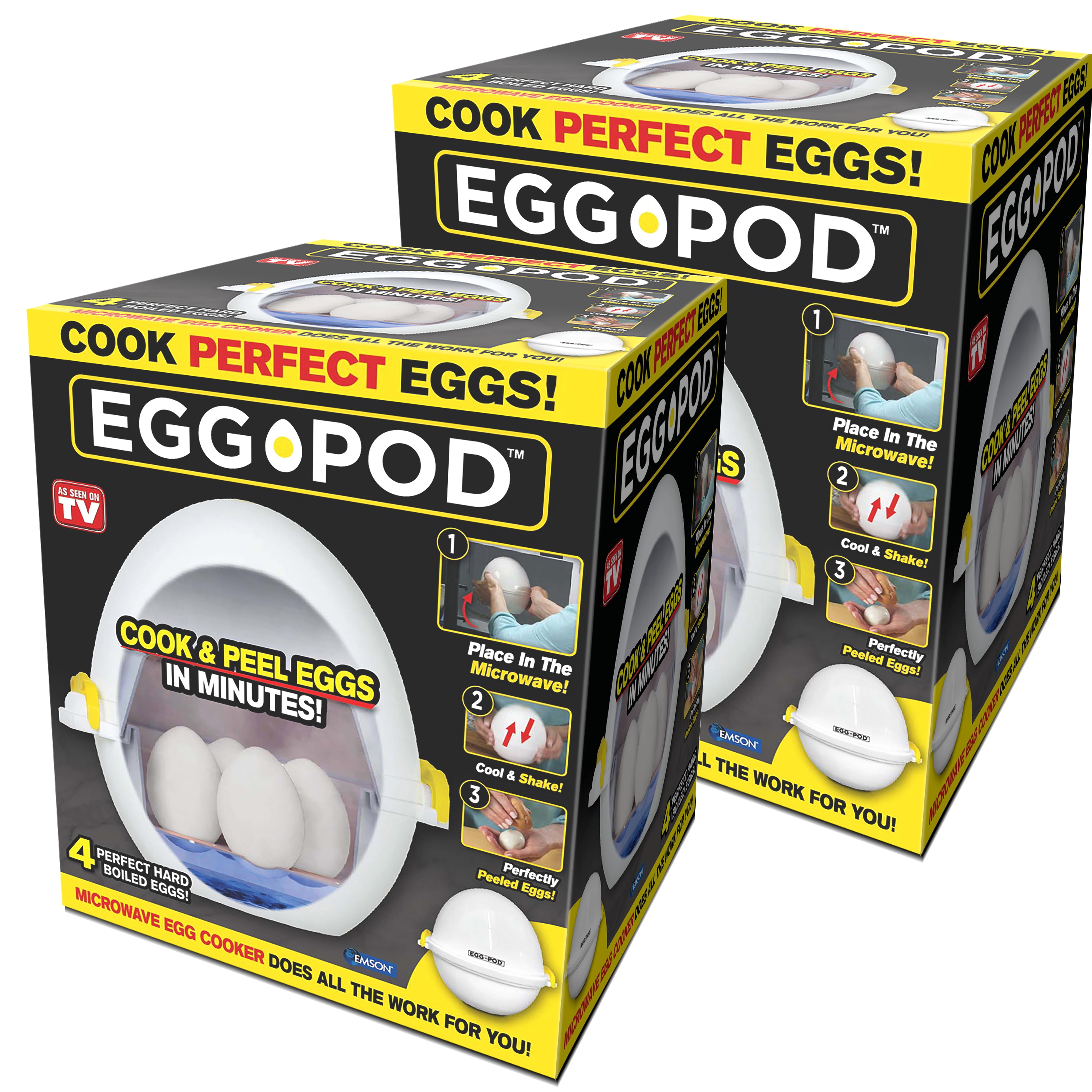 EGGPOD 2Pcs Microwave Egg Cooker, Hardboiled Egg Maker, Boiler ...