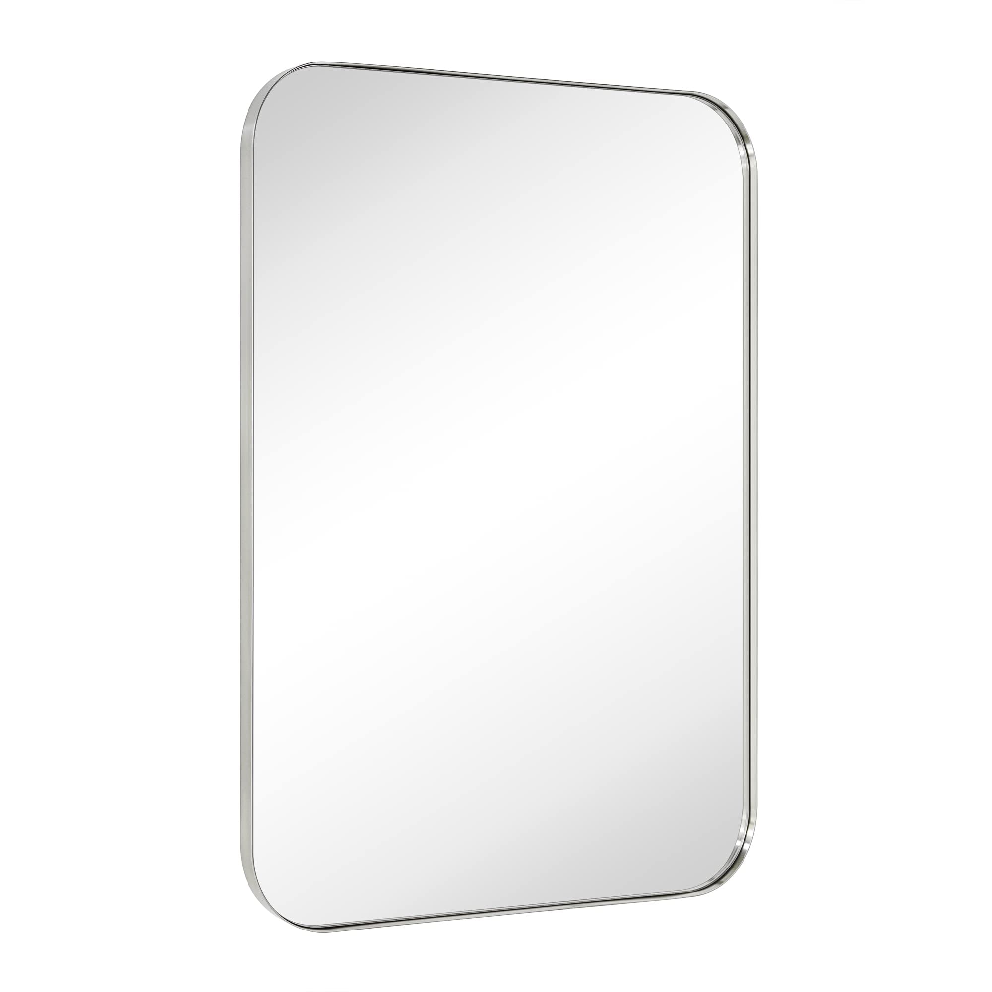 EGHOME 30x40'' Brushed Nickel Rounded Rectangle Bathroom Vanity Wall ...