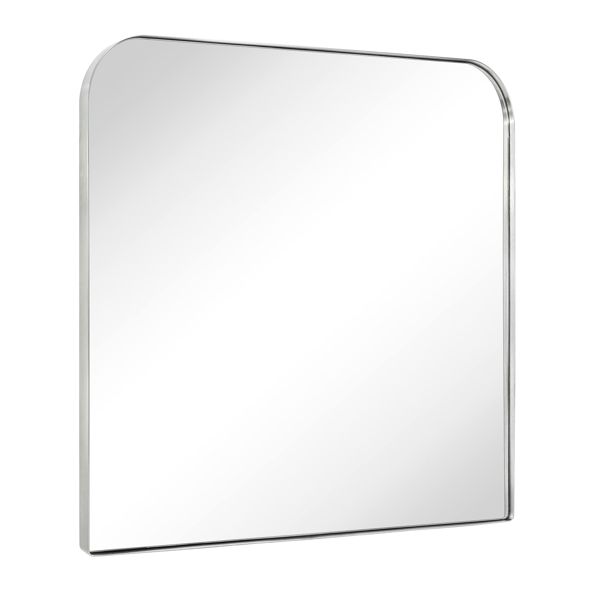 EGHOME Contemporary 30x34'' Brushed Nickel Arched Mirror Arch Large ...