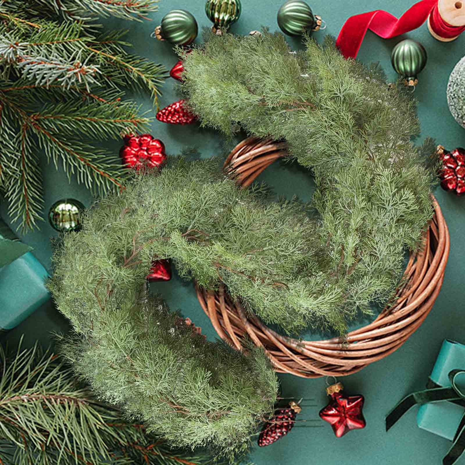 EGNMCR Artificial Norfolk Pine Garlands, Real Touch Winter Pine Garland ...