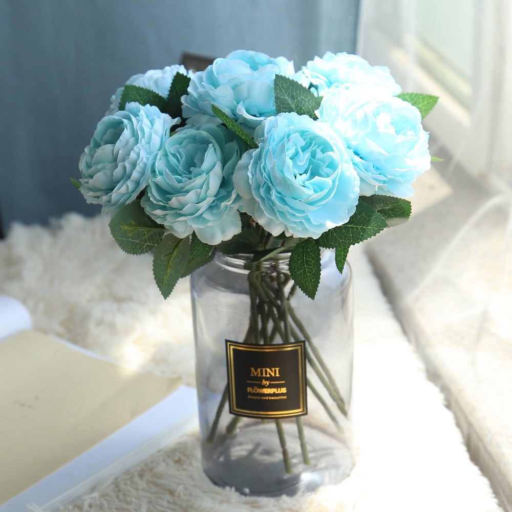 EGNMCR Artificial Roses Flower Silk Rose with Stem Realistic Artificial ...