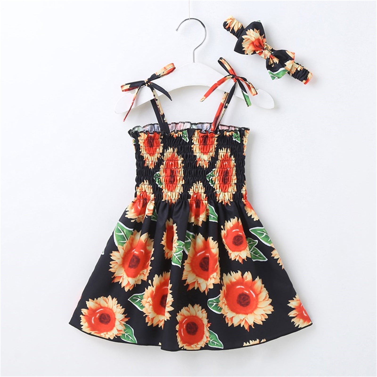 EGNMCR Clearance Toddler Baby Girl Summer Cotton Linen White Dresses ...