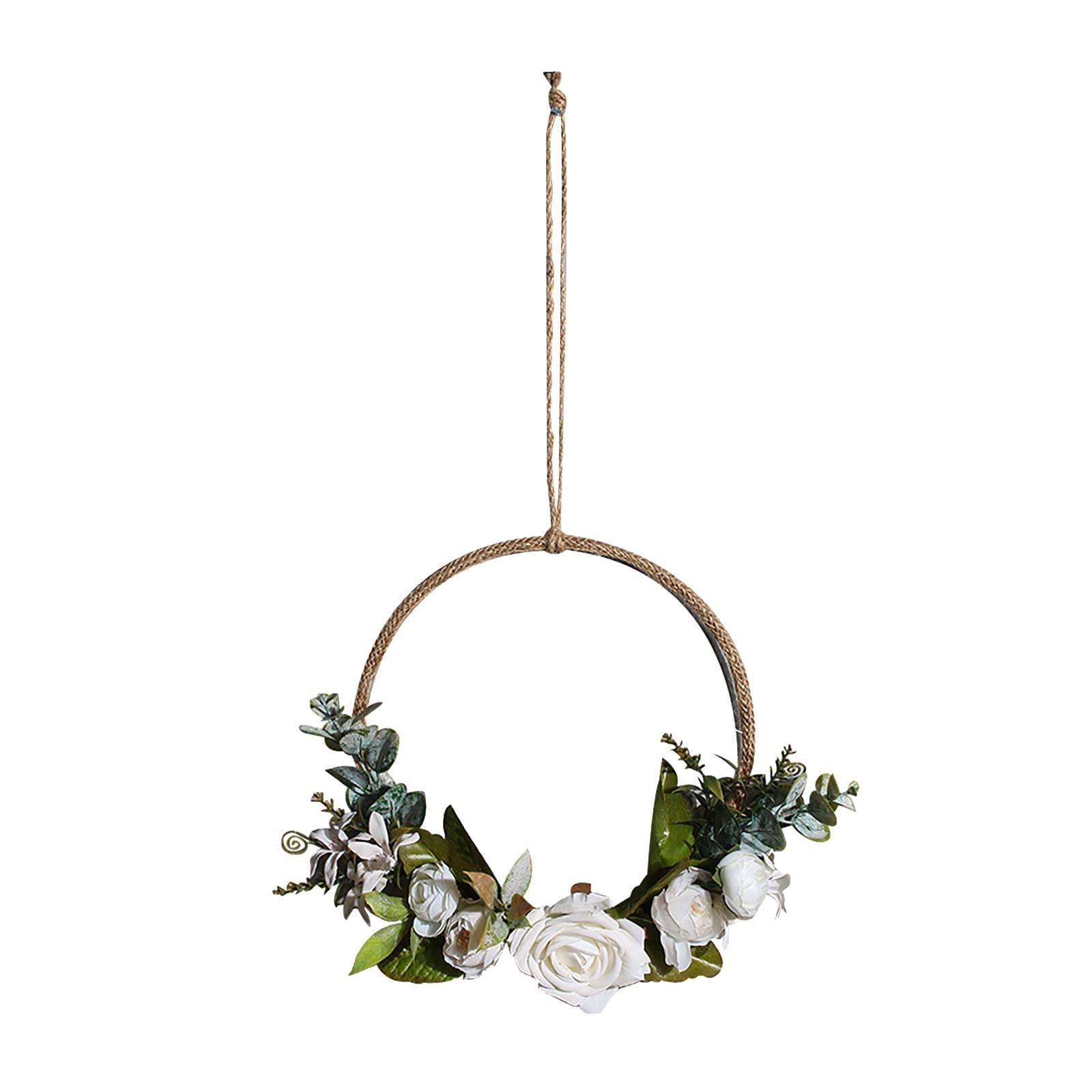 EGNMCR Hanging Flowers Artificial Decor Iron Handheld Flower Bundle ...