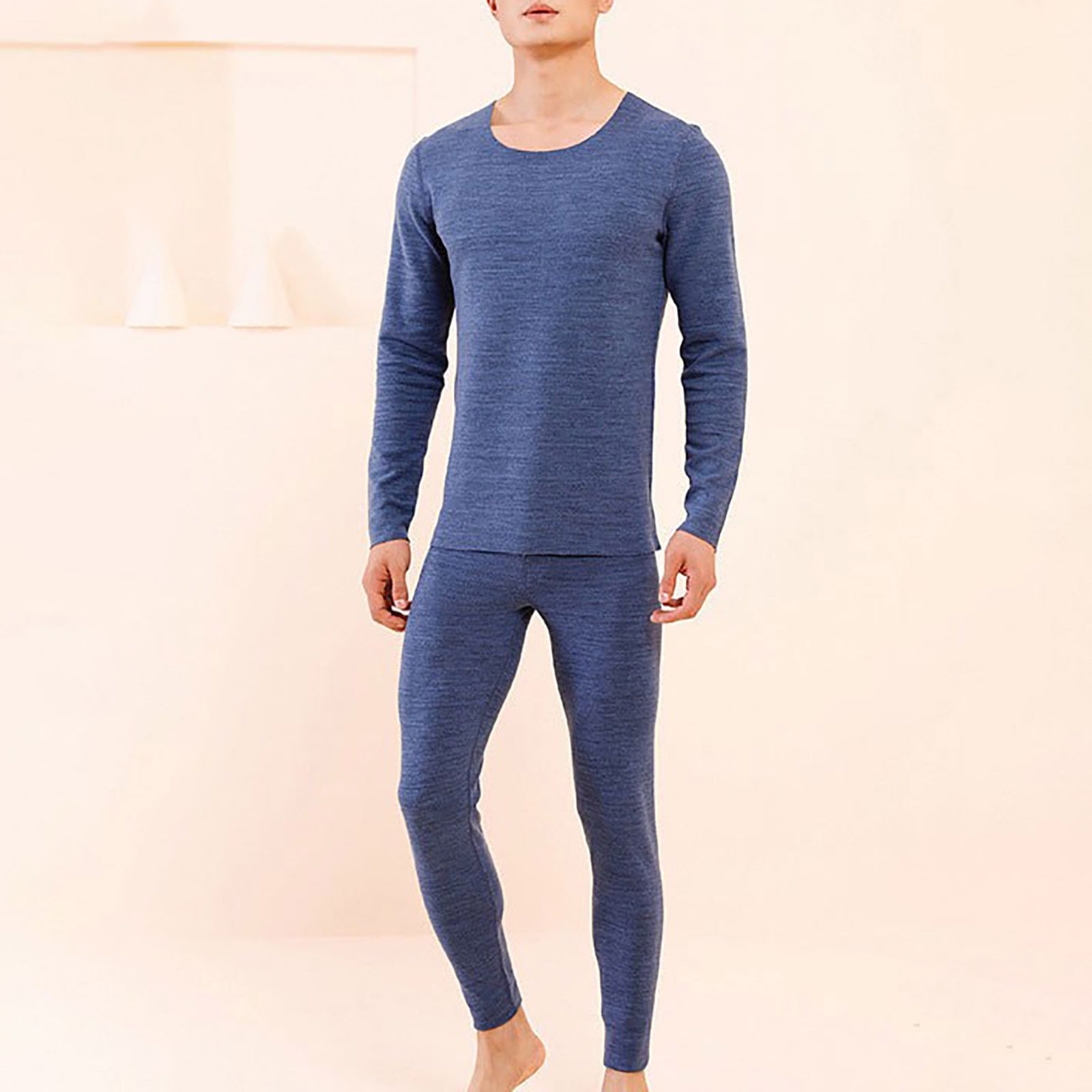 EGNMCR Long Johns Thermal Underwear for Men Winter Fleece Lined Base ...