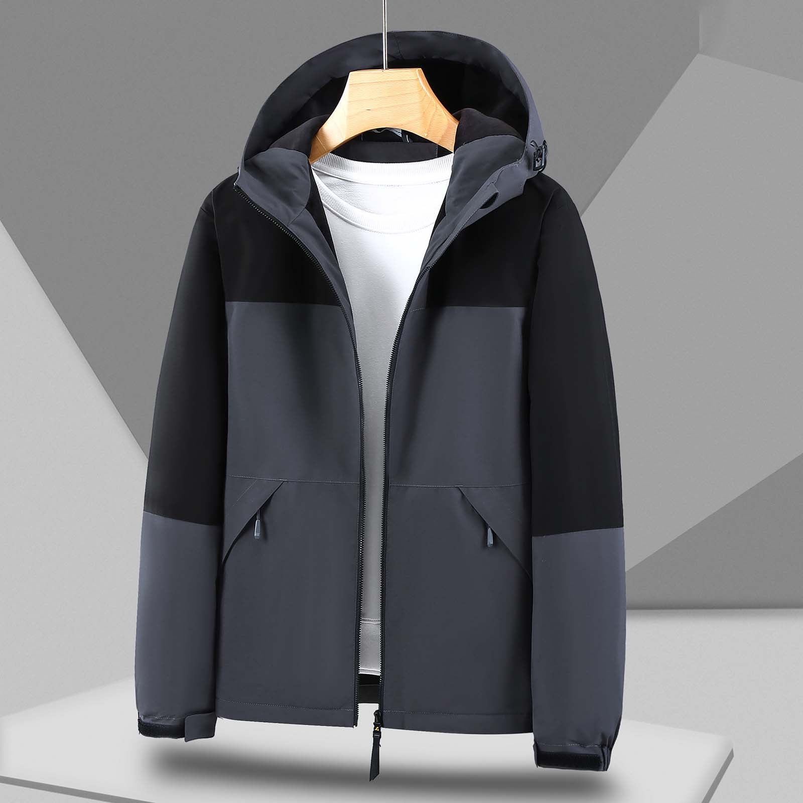 EGNMCR Men Waterproof Jacket Unisex Casual Winter Windproof Thicken ...