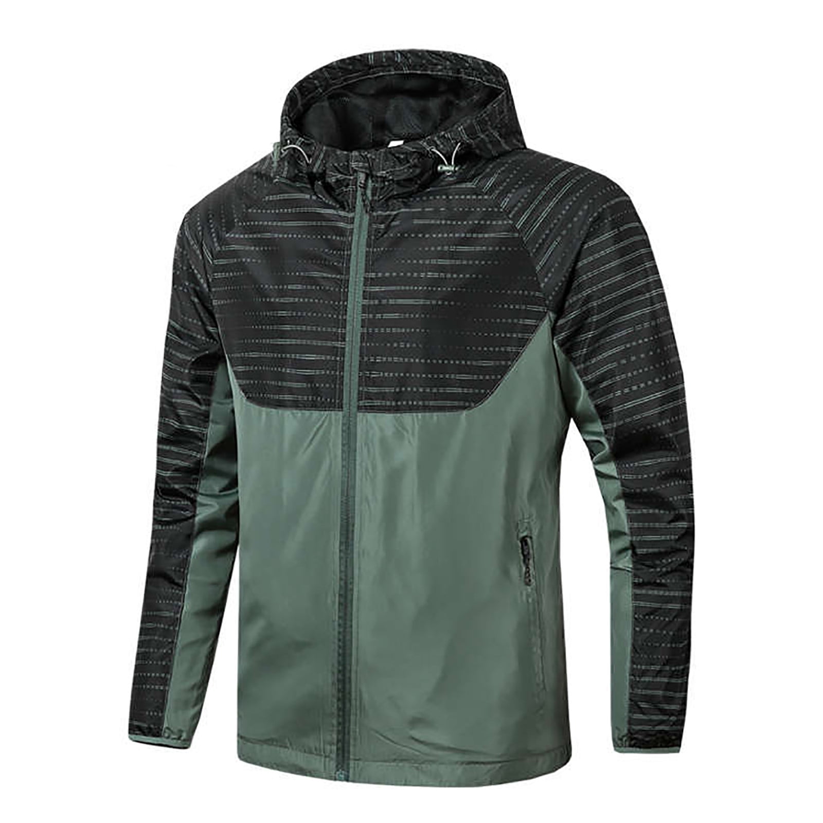 EGNMCR Men's Spring Fall Jacket Thin Rain Jacket with Hood Lightweight ...