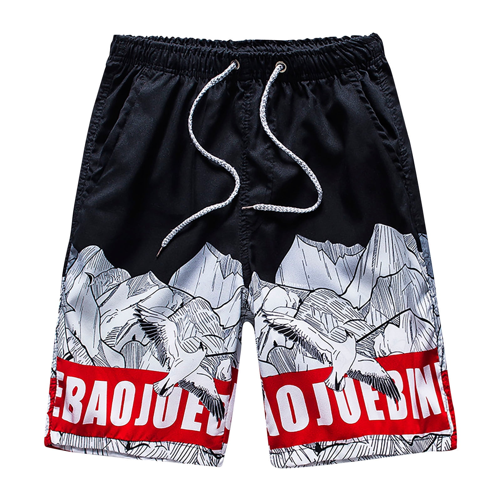 EGNMCR Men's Swim Trunks Quick Dry Beach Shorts Swimwear Bathing Suits ...