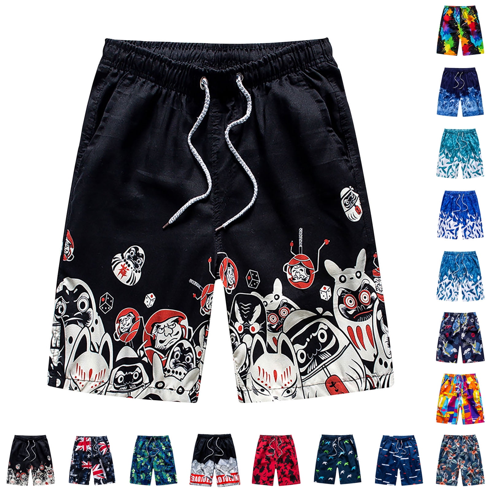 EGNMCR Men's Swim Trunks Quick Dry Beach Shorts Swimwear Bathing Suits ...