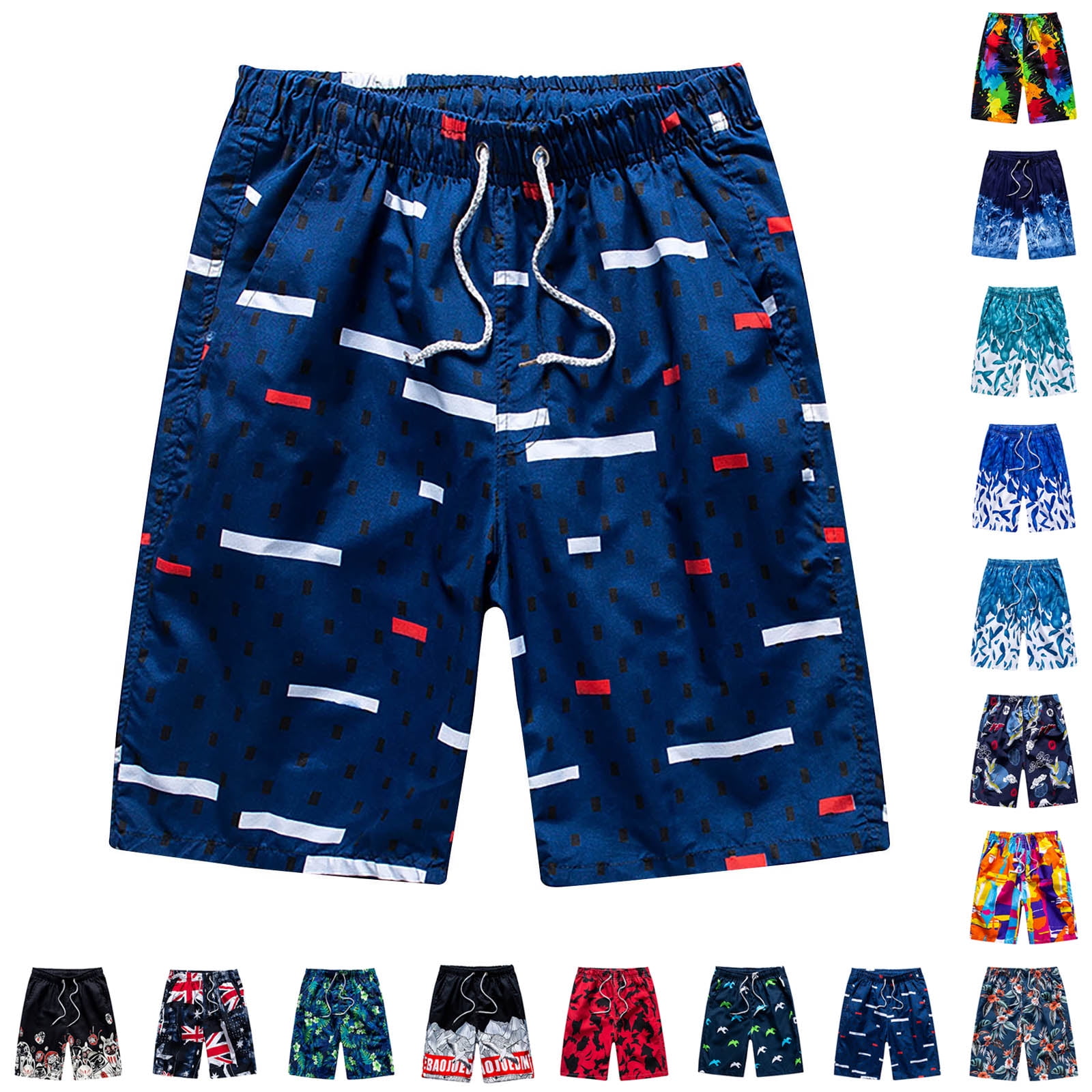 EGNMCR Men's Swim Trunks Quick Dry Beach Shorts Swimwear Bathing Suits ...
