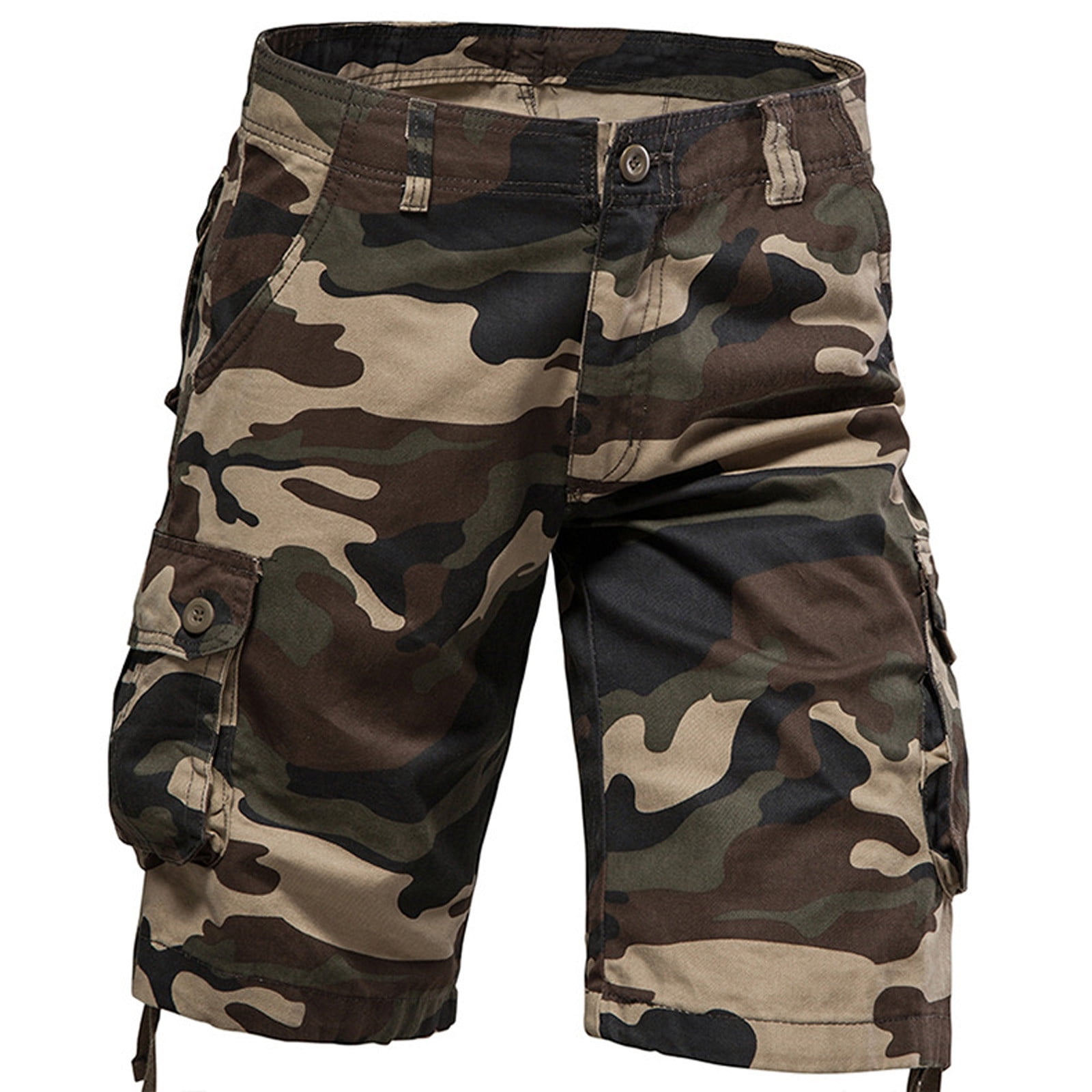 EGNMCR Mens Cargo Shorts, 2024 Elastic Waist Bermuda, Multi Pockets ...