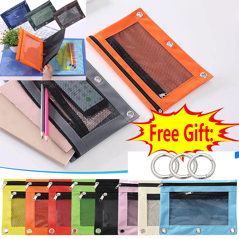 EGNMCR Pencil Pouch for 3 Ring Binder, Portable Large Capacity Pencil ...