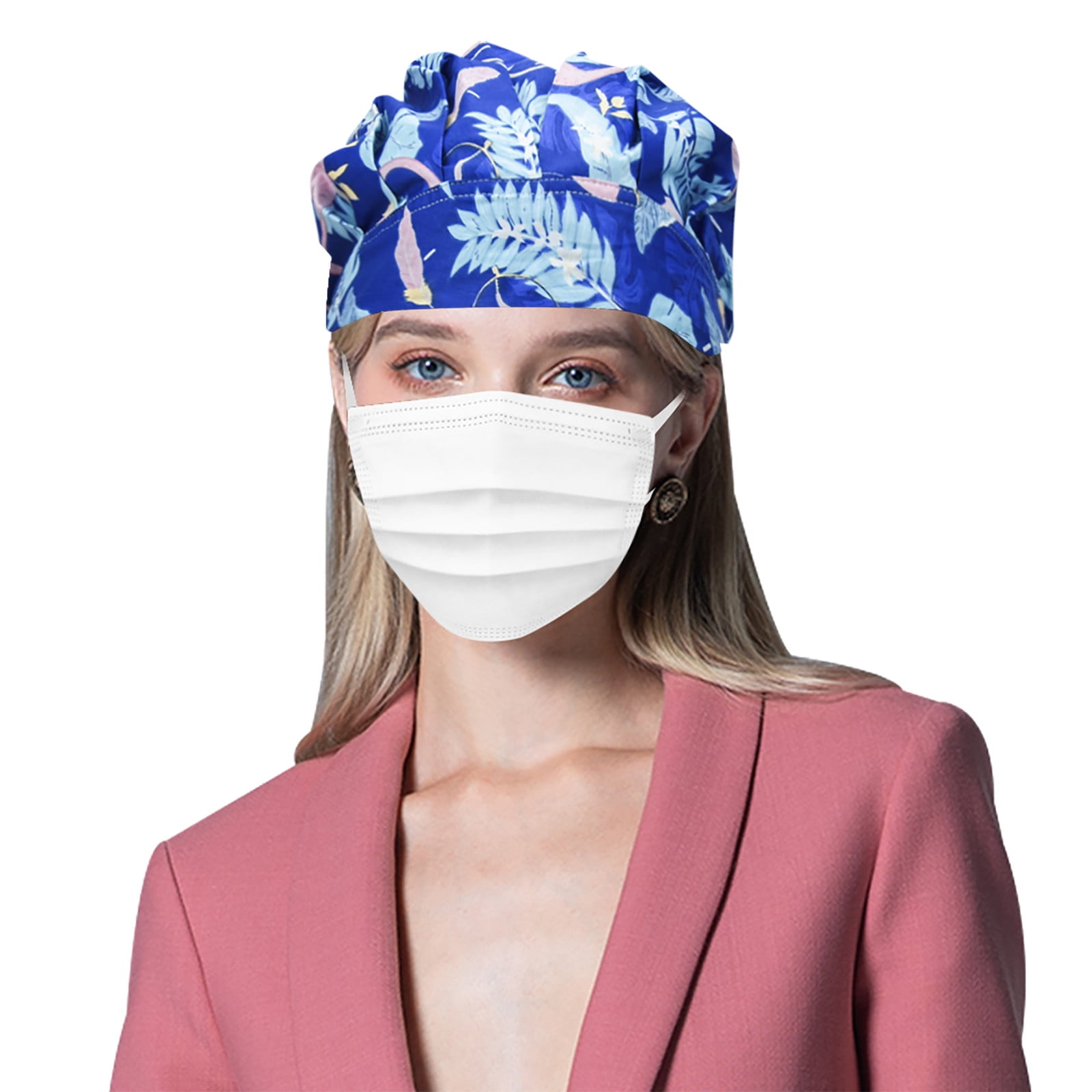 EGNMCR Scrub Caps Men And Women Fashion Webbing Button Breathable Dust ...