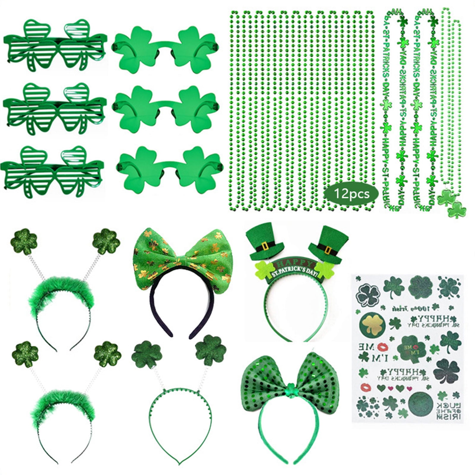 EGNMCR St. Patricks Day Party Favors Set Shamrockes 6PCGlasses ...