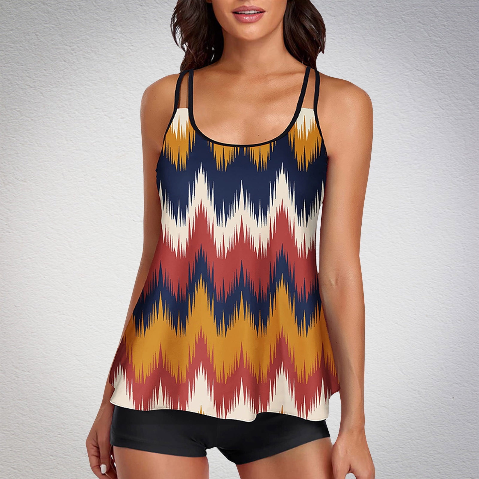 Rciityk Swimsuits For Women 2024 Two Piece Tankinis Printed Tummys