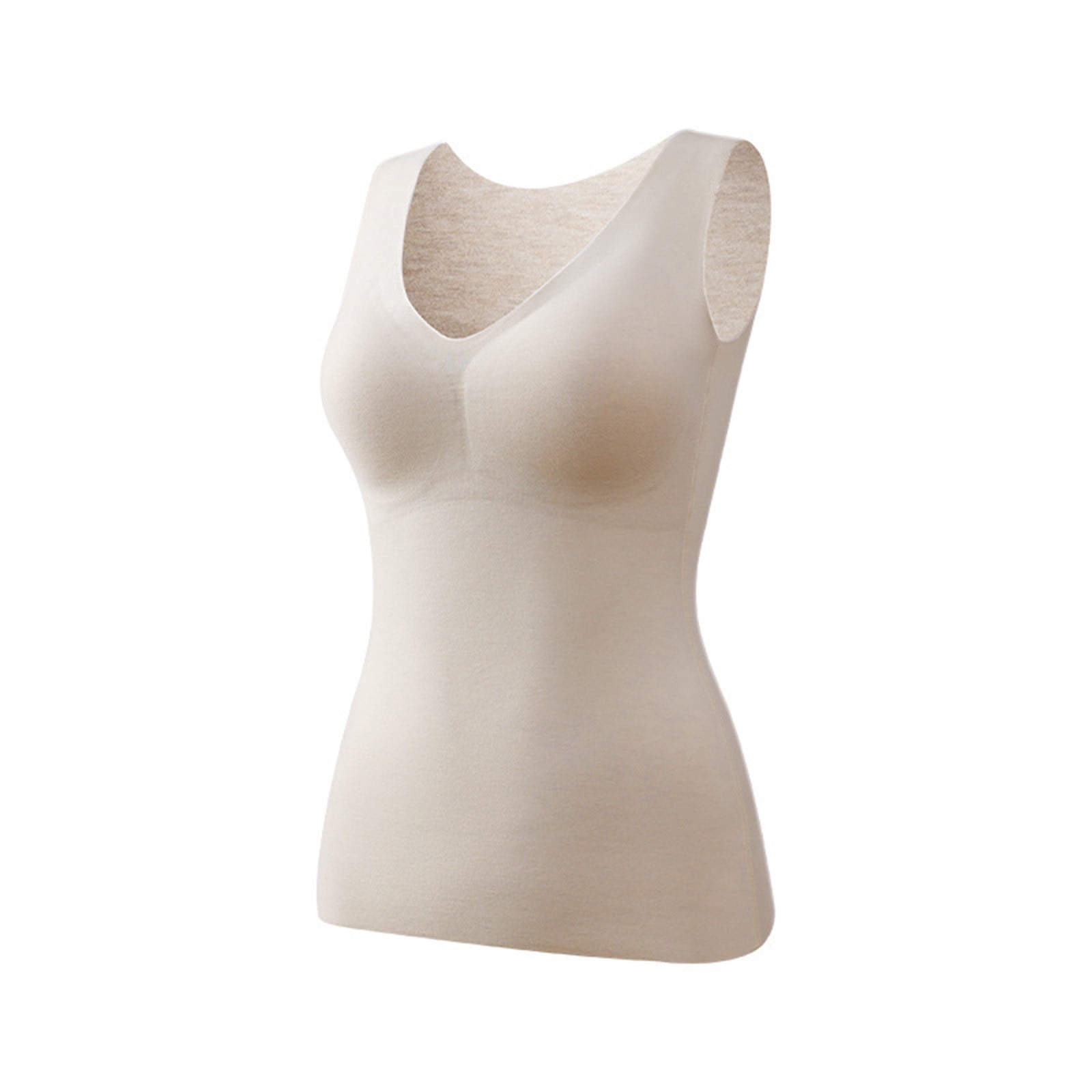 EGNMCR Thermal Underwear for Women Fleece Lined Cami Tank Top Winter ...