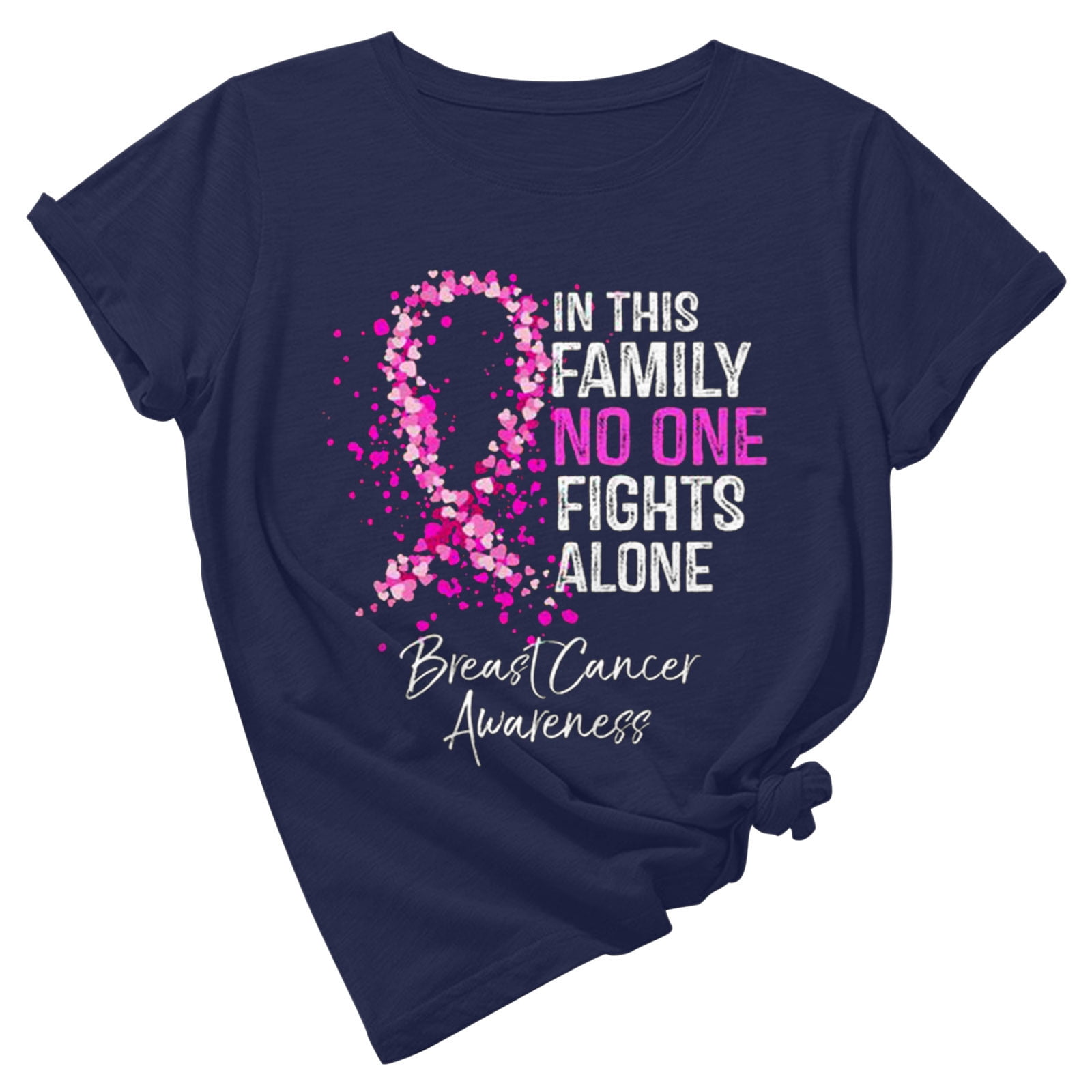 EGNMCR Women's Breast Cancers T-Shirt Pinks Ribbon Cancers Awareness ...