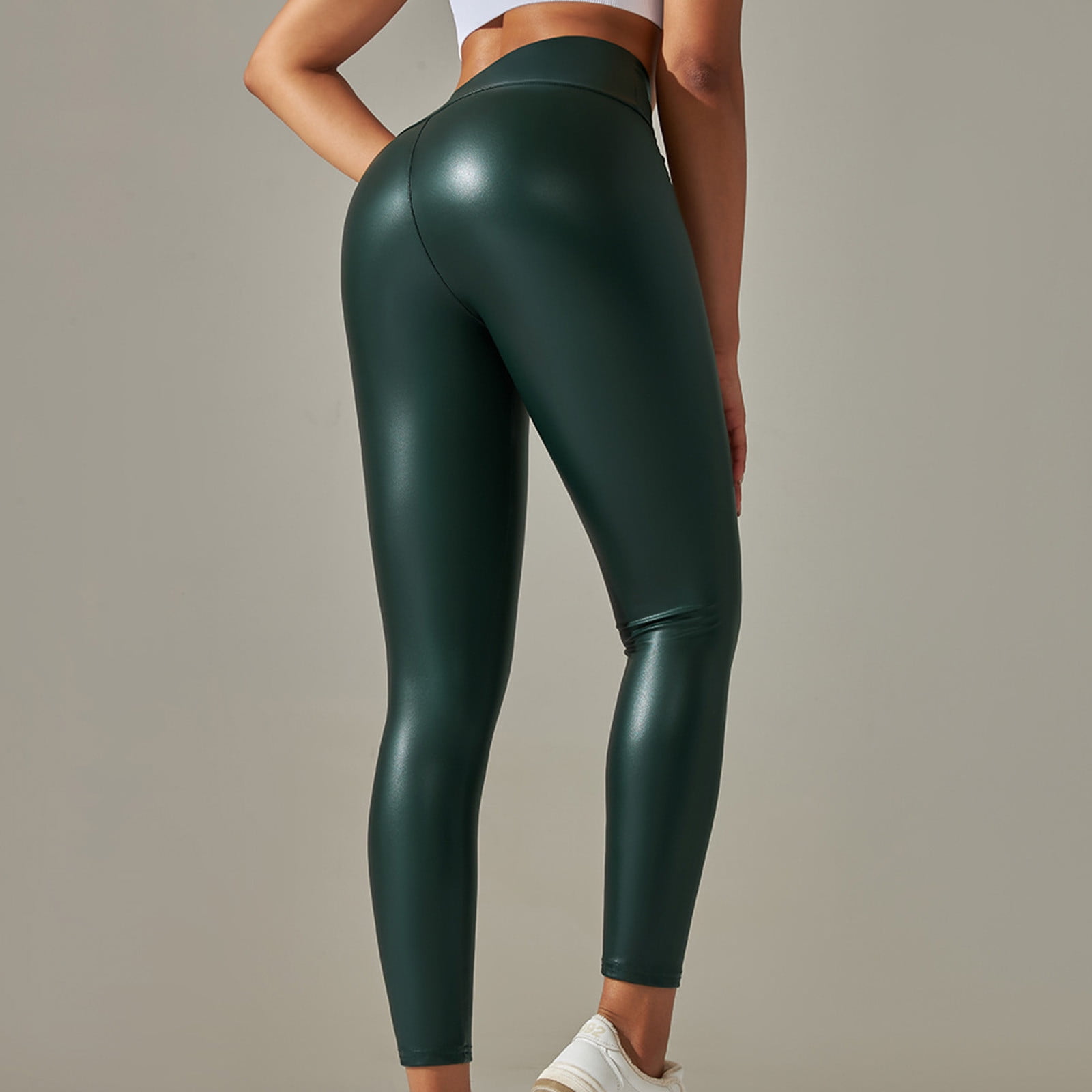 EGNMCR Women's High Waist Comfy Faux Leather Leggings Tights Stretchy ... EGNMCR Women's High Waist Comfy Faux Leather Leggings Tights Stretchy ...