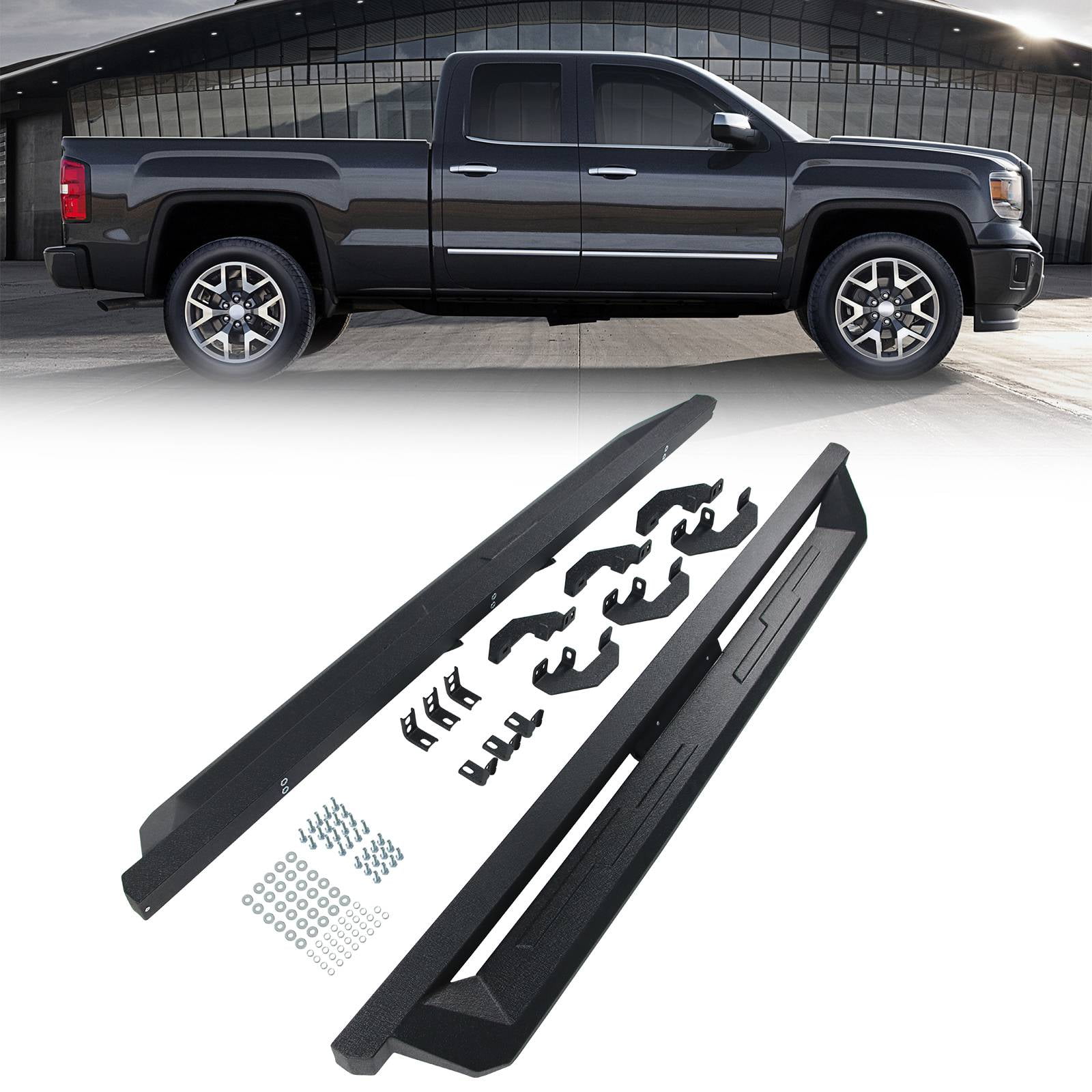 EGOESWELL ICF011921154 Left & Right Running Boards for Double Cab ...