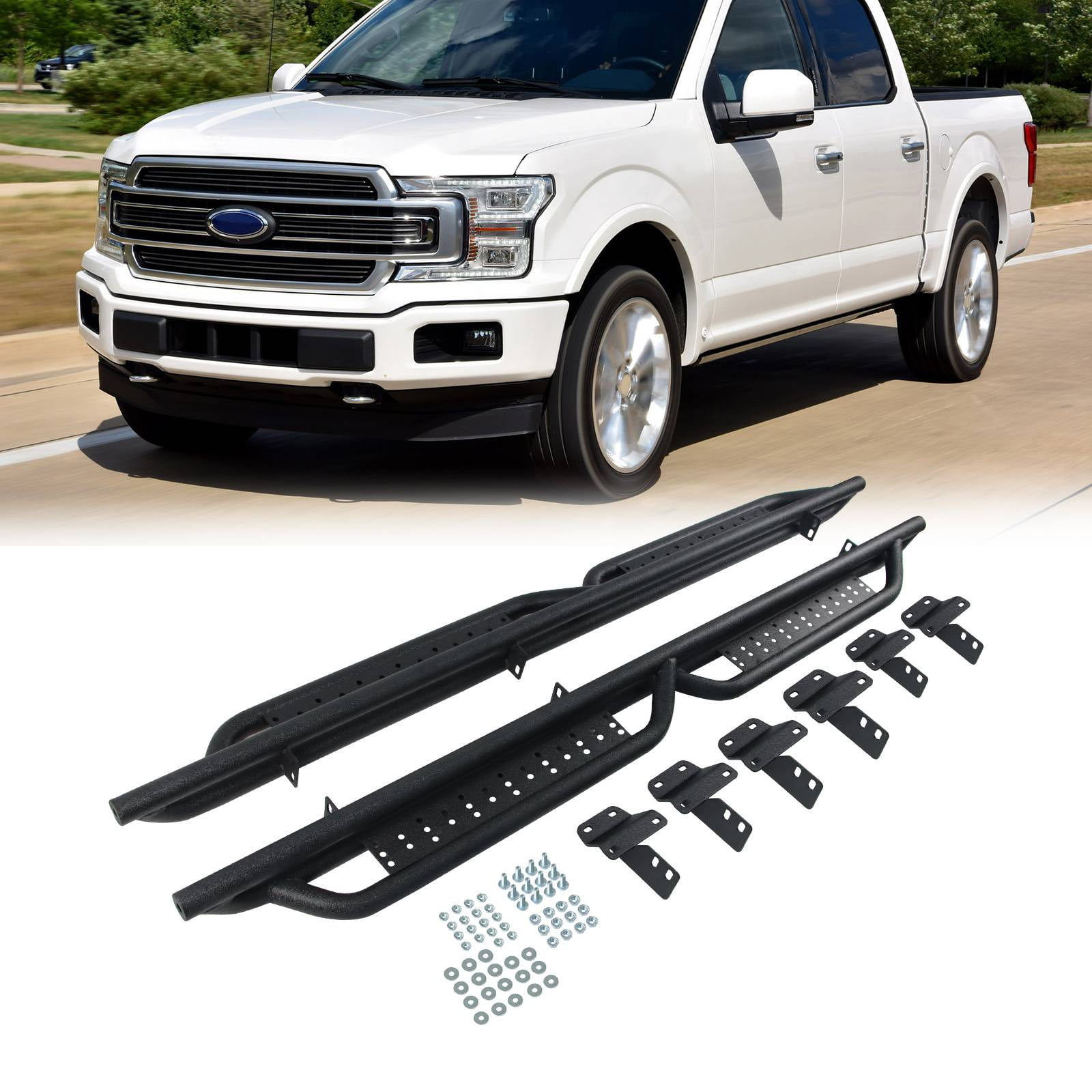EGOESWELL ICF011921162 Left & Right Running Boards for Super Crew Cab ...