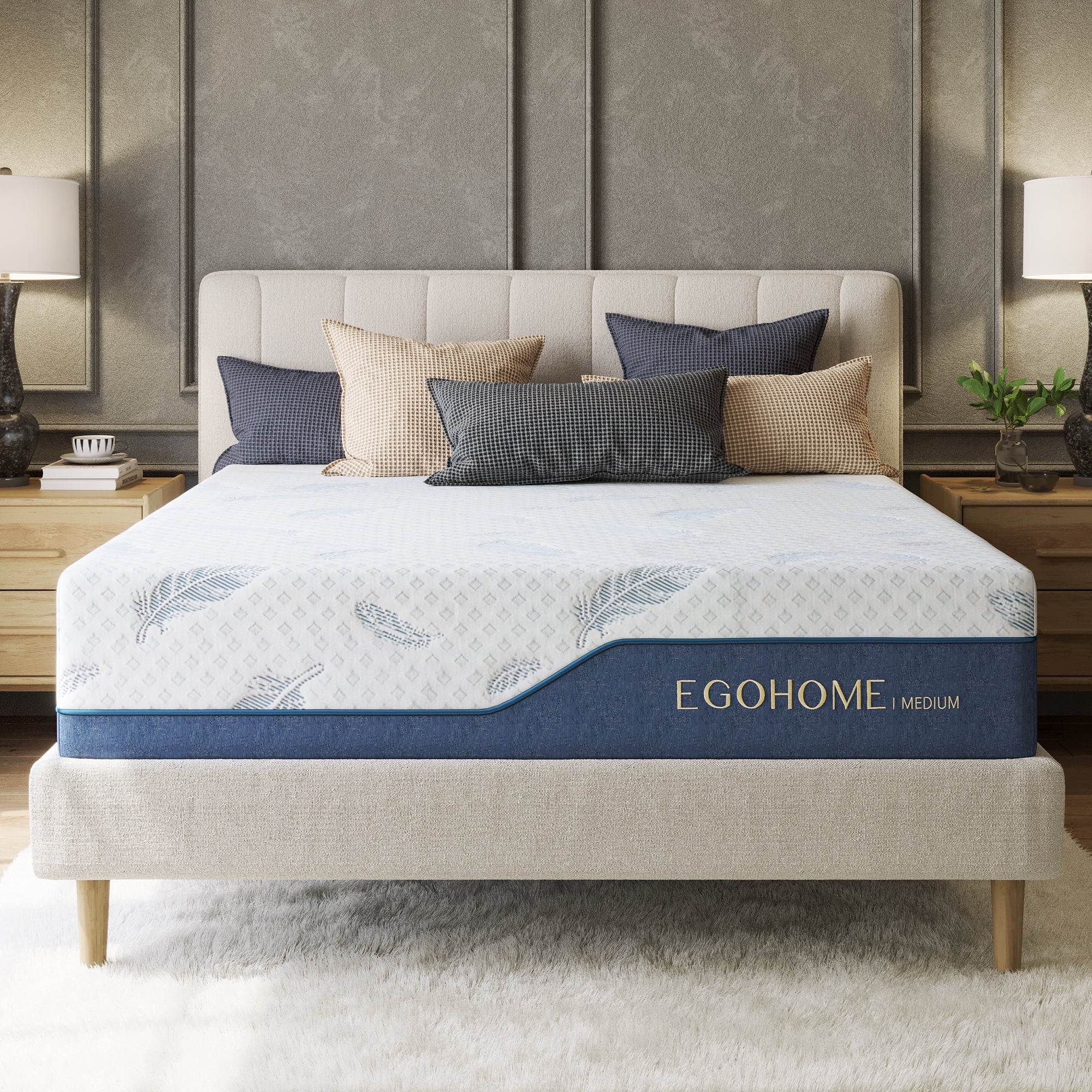 EGOHOME Blue Twin Mattress, 14 inch Memory Foam Mattress with Cooling ...