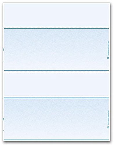 EGP Blank Laser Check Stock - Letter Size - Two Per Sheet (Blue), 500 ...