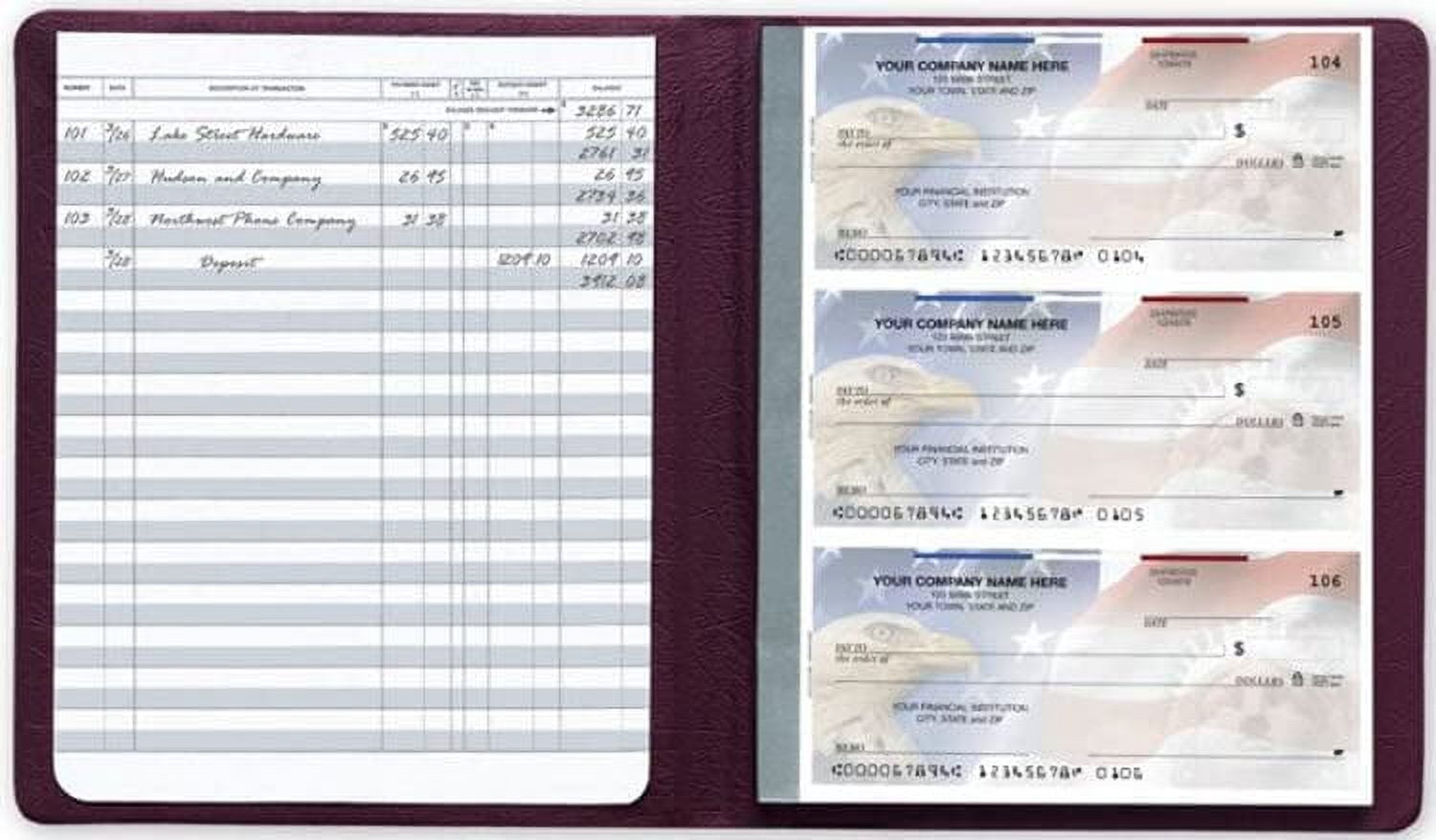 EGP Check Registers for Deskbook Checks, Size: 6 3/8 x 8 1/4, 5 ...
