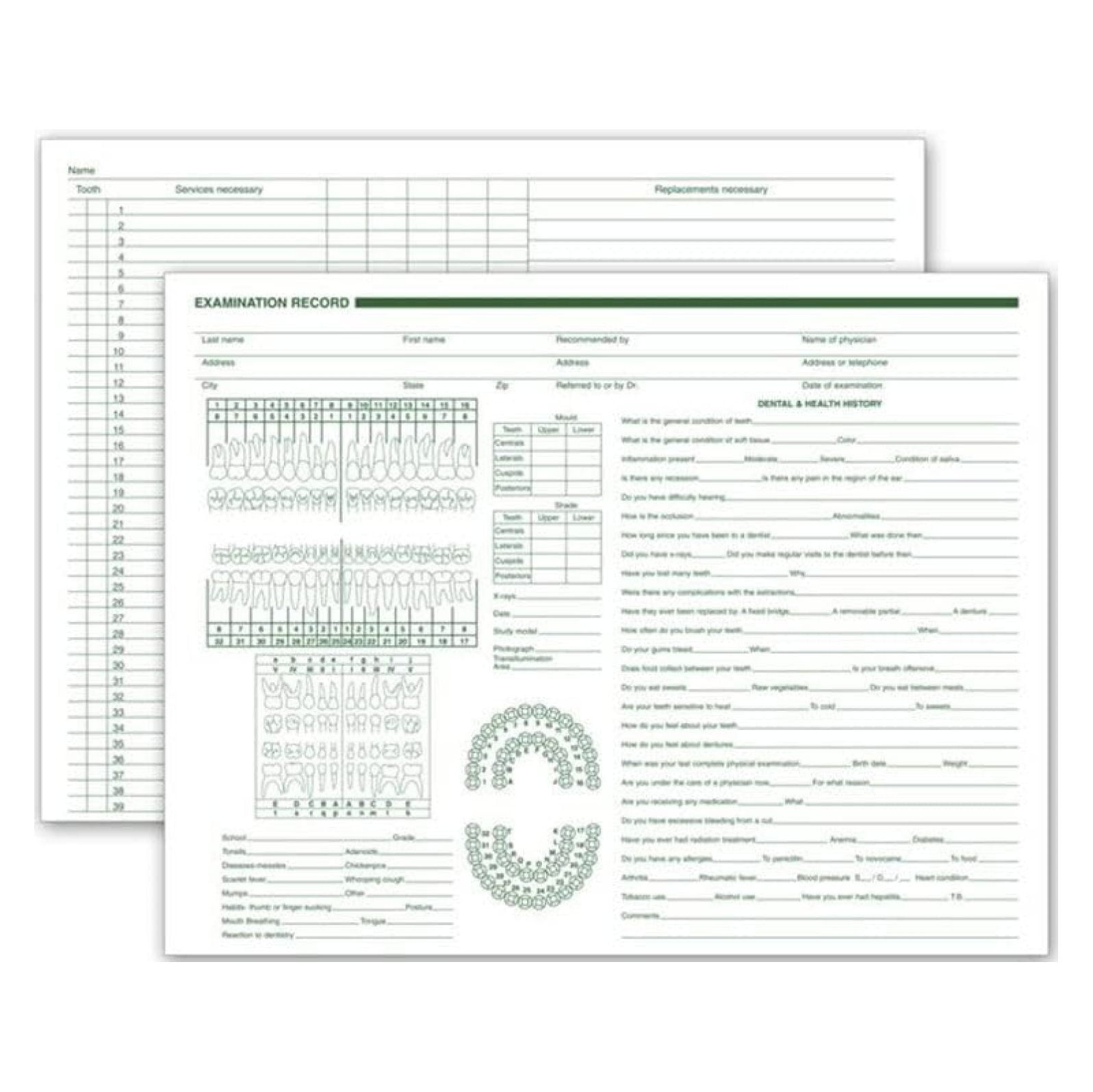 EGP Dental Exam Record, 250 Records - Walmart.com
