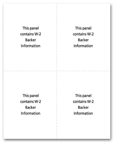 EGP IRS Approved Blank W-2 4 Up Tax Form with Back Instructions ...